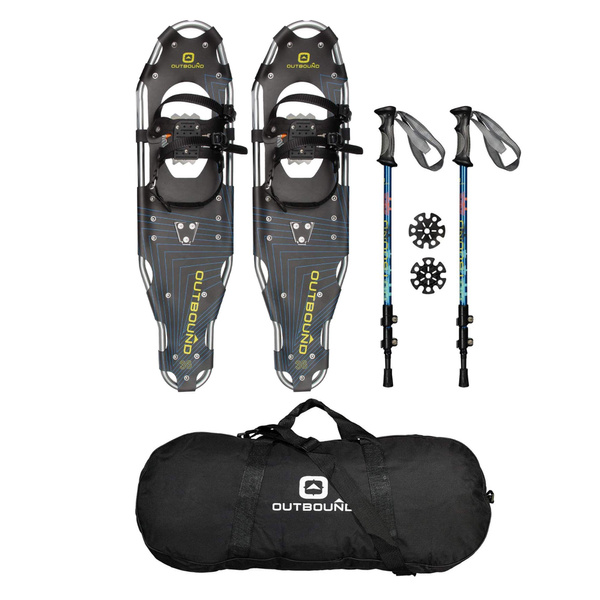 Outbound Lightweight 36 In Snowshoes Kit w/ Poles and Carrying Tote Bag ...