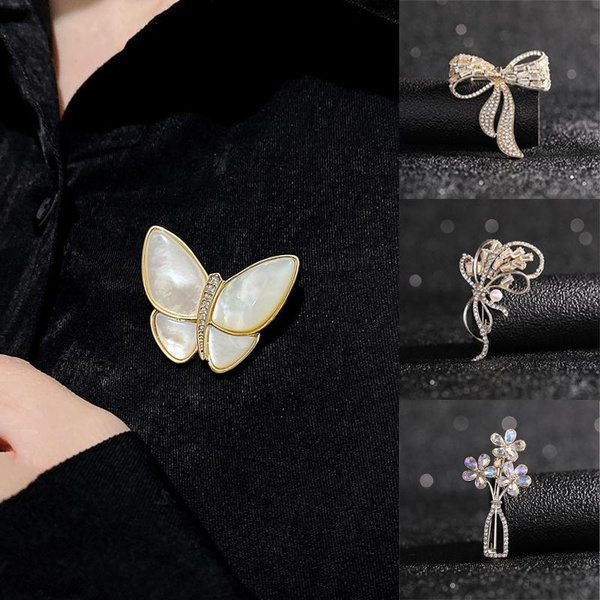 Elegant Suit Accessories Sweater Pin Rhinestone Brooch | Wish