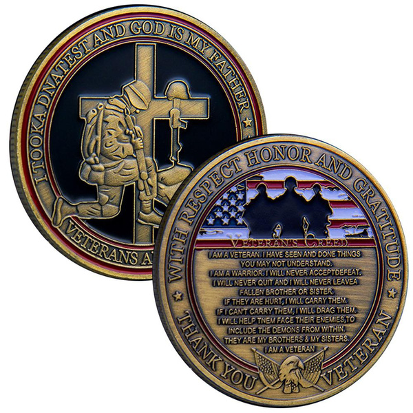Veteran Challenge Coin Always Remember Military Retirement Gift | Wish