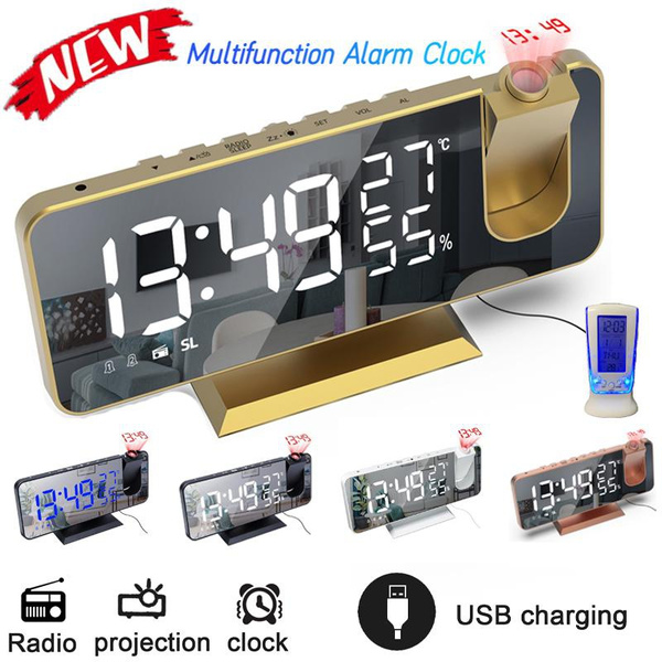 NEW Desktop Decoration Alarm Clock LED Screen Projection Electronic ...