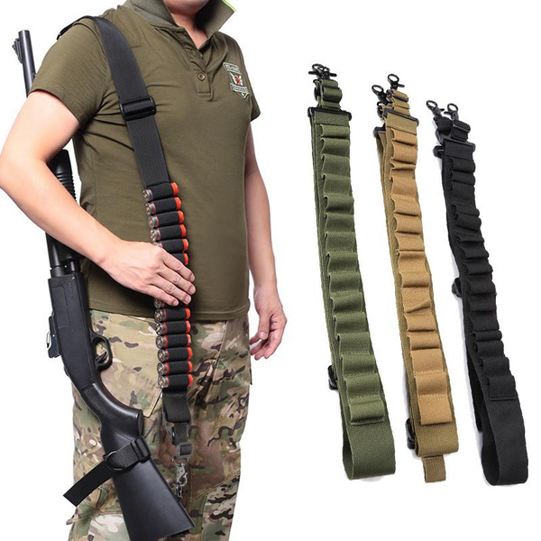Tactical 15 Rounds Ammo Shell Holder Belt Rifle 12 Gauge Ammo Pouch ...