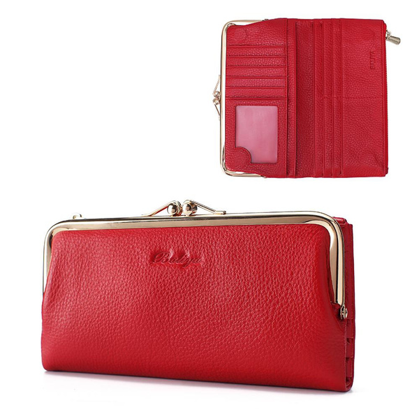 Women's Luxury Wallets Long Card Holders Cow Leather Large Purse Female ...