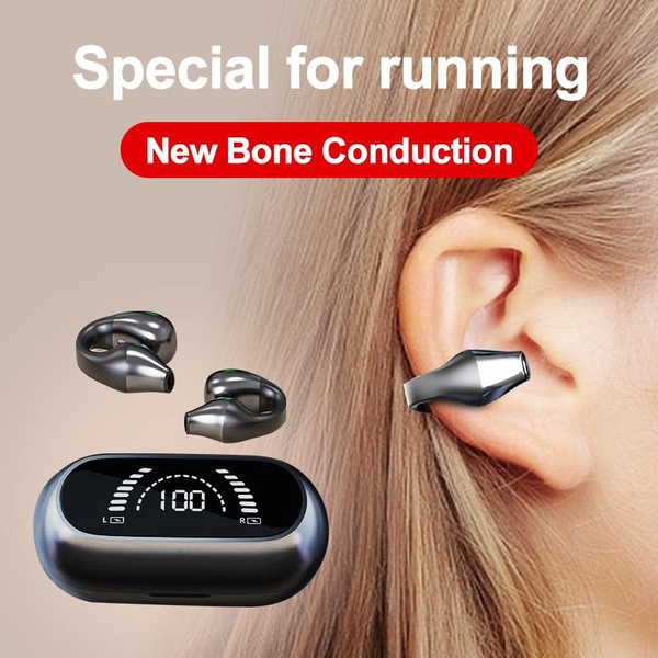 2022 NEW Bone Conduction Earphone Bluetooth 5.2 Ear Clip on Ear Earring ...