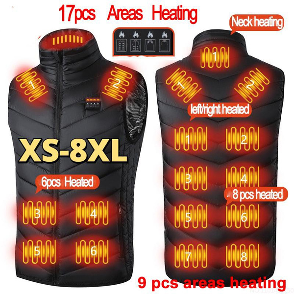 17/9PCS Heated Jacket Fashion Men Women Coat Intelligent USB Electric ...