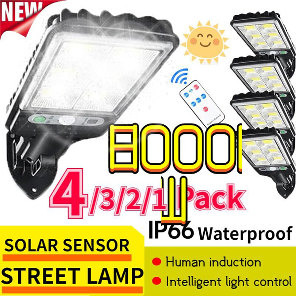 4/3/2/1 PACK Solar Street Lights Outdoor LED Lamp Wireless Waterproof ...