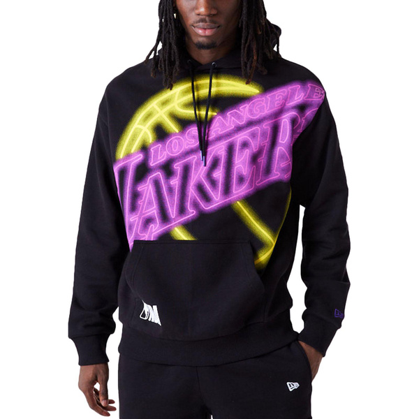 New Era Mens LA Lakers NBA Neon Team Logo Sweatshirt Hoodie - Black | Wish