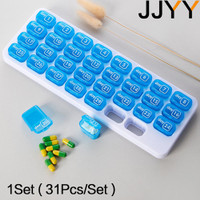 JJYY 1 Set(31Pcs/Set) Keyboard Pill Organiser Box Month Medicine Tablet ...