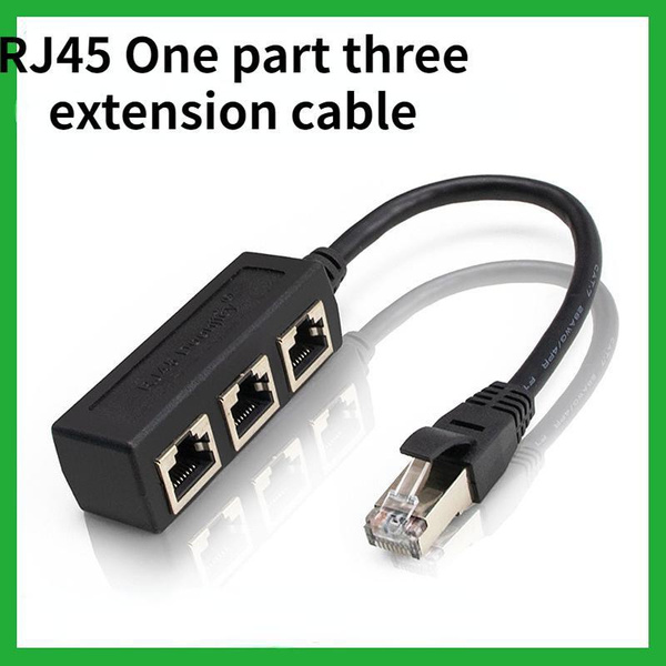 RJ45 Ethernet Cable Adapter Splitter 1 Male To 3 Female Ports LAN Network RJ45 One In Three ...