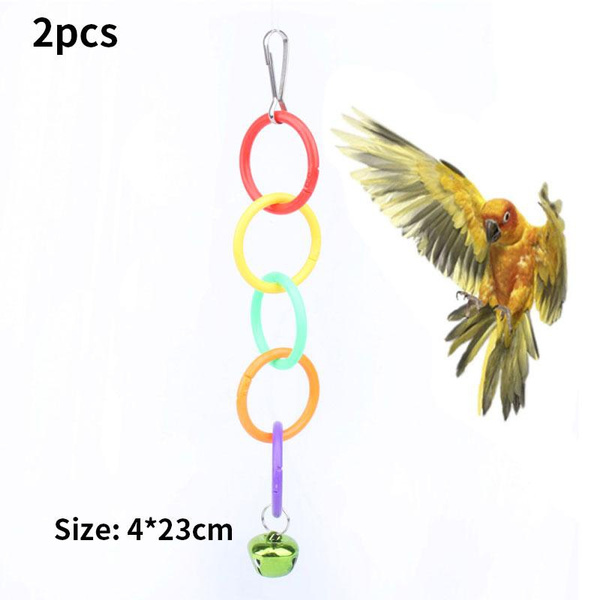 2pcs Bird Pets Cage Accessories Bells Perch Budgie Parakeet Cage ...