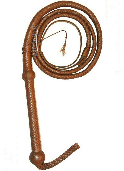Indiana Jones Cow Hide Leather 06 Feet Long 12 Plait Weaving Bull Whip ...