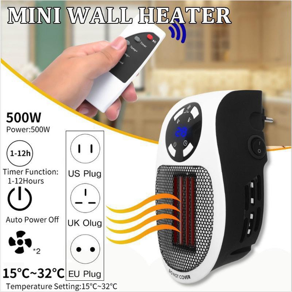 New Portable Mini Heater 500W Electric Heaters Wall-Outlet Powerful ...