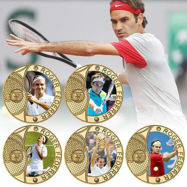 1pc/5pcs Switzerland Tennis Player Roger Federer Gold Plated ...