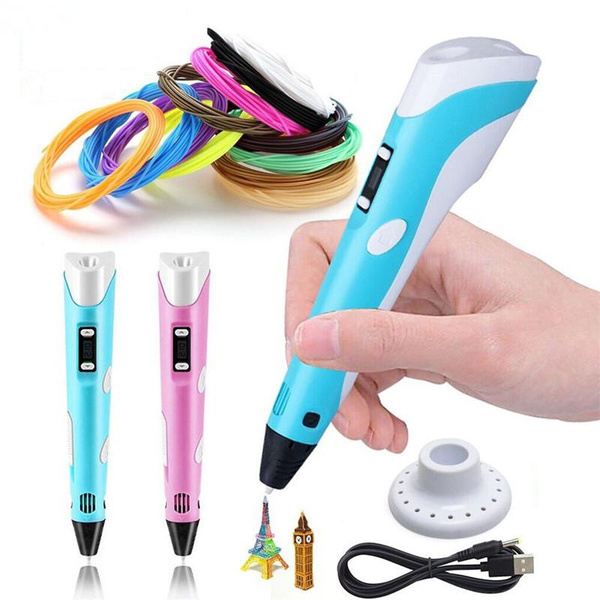 Magic 3D Printer Pen Drawing Pen with 12Color PLA Filaments 3D Printing ...