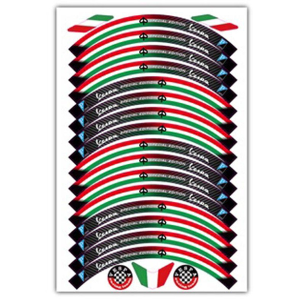 Motorcycle Scooter Wheel Rim Stickers Reflective Logos for PIAGGIO ...