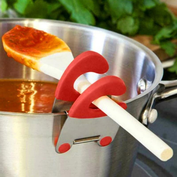 1Pcs Stainless Steel Pot Side Clips Anti-scalding Spoon Holder ...