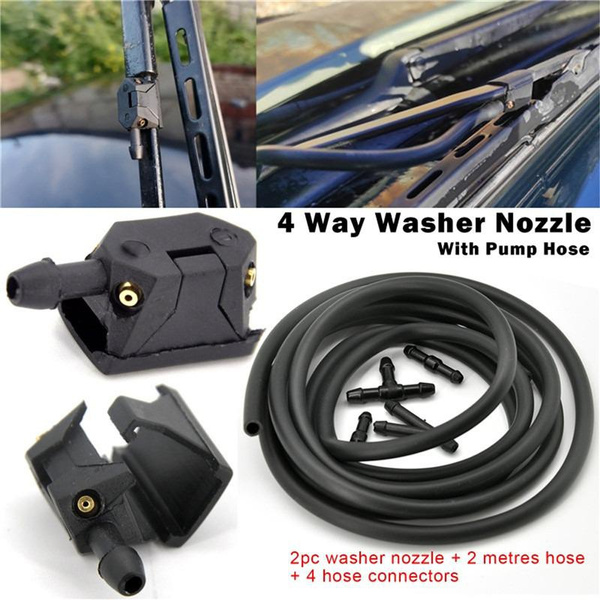 Universal 4-way Water Jet Automobile Wiper Nozzle Kit (7 Accessories In ...