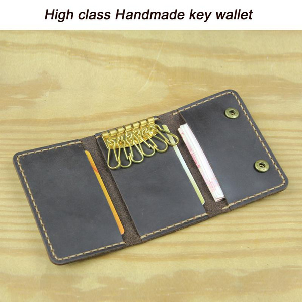 100% Handmade Vintage Genuine Leather Key Holder Men Leather Key Wallet ...