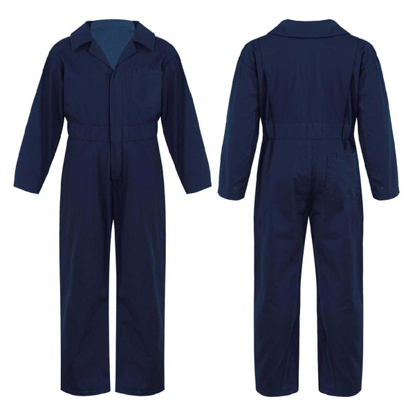 Kids Girl Boy Long Sleeve Coverall Mechanic Boiler Suit Jumpsuit Cotton ...