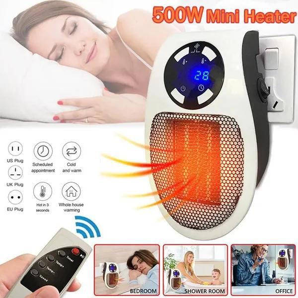 New Portable Mini Heater 500W Electric Heaters Wall-Outlet Powerful ...