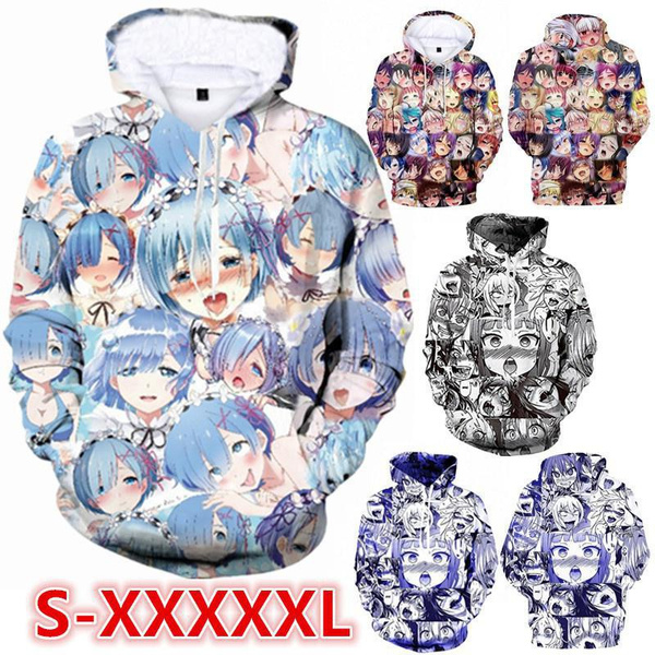 Men&Women Thin 3D Printed Hoodies Ahegao Hentai Japanese Anime Hoody ...