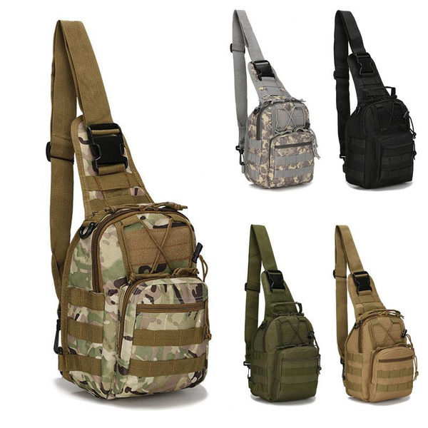 Mens Backpack Molle Tactical Sling Chest Bag Pack Shoulder Bag Outdoor ...
