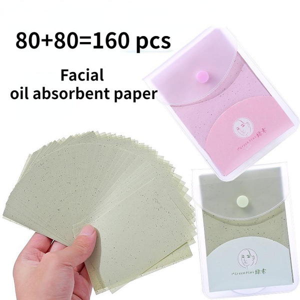 160Pcs Protable Facial Absorbent Paper Oil Control Wipes Green Tea ...