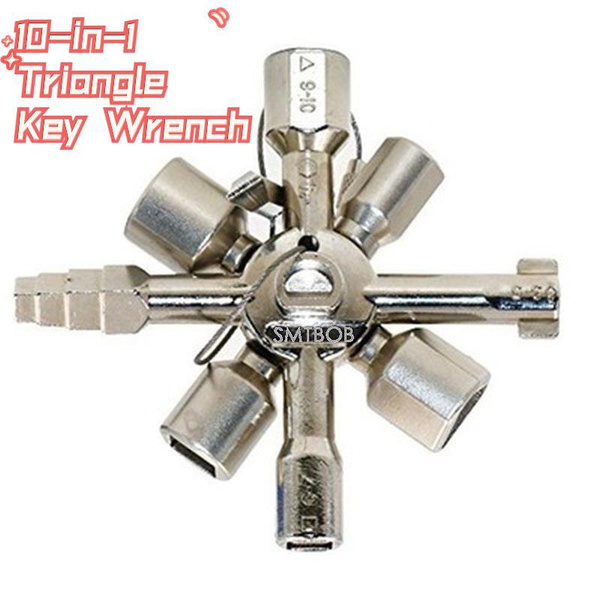1/2 Pack SMTBOB Multifunctional 10-in-1 Triangle Key Wrench Spanner ...