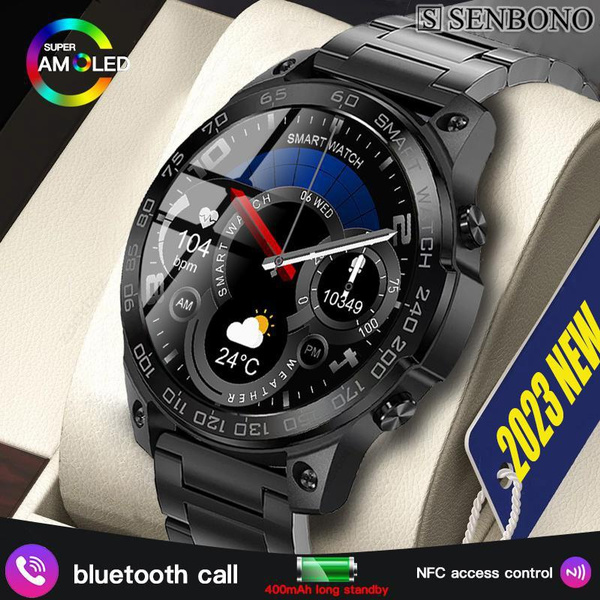SENBONO Smart Watch for Men Make/Answer Call 1.43" AMOLED HD Big Screen ...