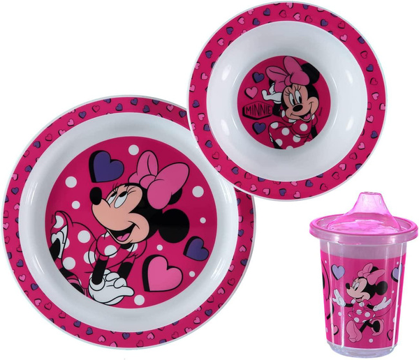 Minnie Mouse Dinner Set Box with Plate, Bowl, and Spill-Free Training ... Minnie Mouse Dinner Set Box with Plate, Bowl, and Spill-Free Training ...