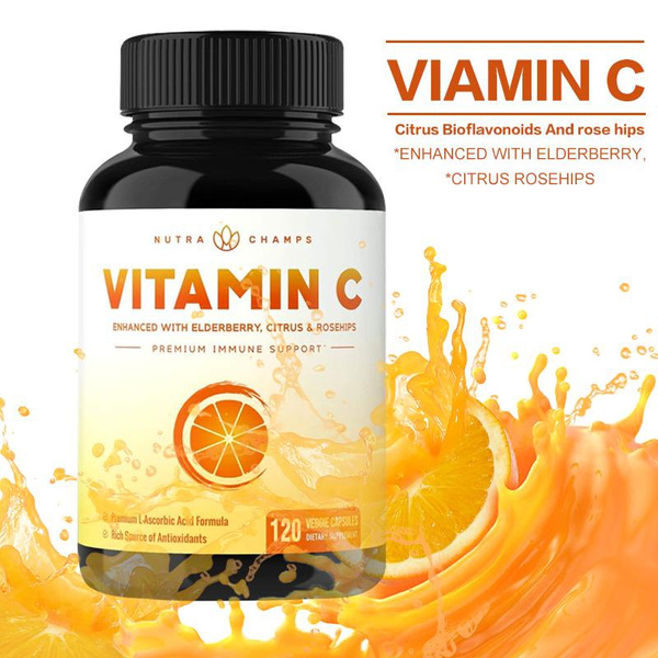 Vitamin C 1000mg with Rose Hips | Vitamin C Supplement with Elderberry & Citrus Bioflavonoids ...