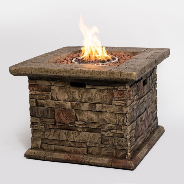 Faux Stone Propane Fire Pit Table | Wish