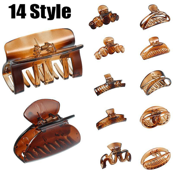 Ladies Retro Tea Brown Hair Clips Vintage Hair Clips Hair Claws Women ...