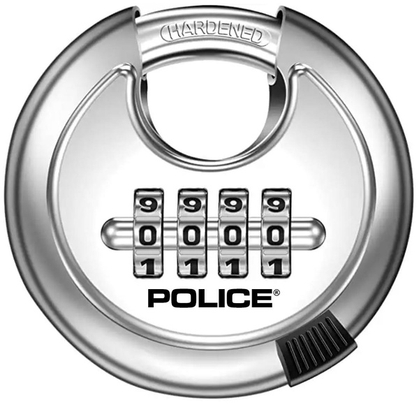 POLICE Combination Lock with Hardened Steel Shackle Heavy Duty Keyless ...