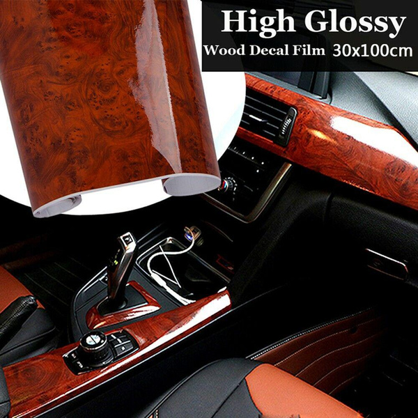 Waterproof Walnut Wood Grain Vinyl Wrap Car Sticker Wrap Roll Film Skin ...