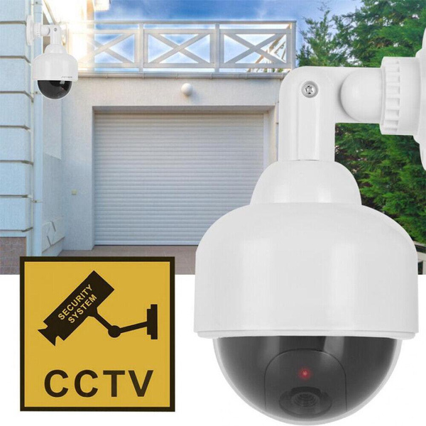 Solar Dummy Fake Dome Security Camera W/ Flashing LED CCTV Outdoor ...