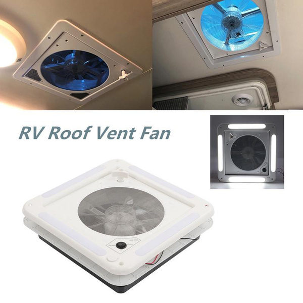 RV Roof Vent Fan 12V 360x360mm 10 Blades Dual Mode Air Inlet Outlet 4 ...
