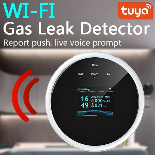 1PC Combustible Gas Detectors,Wifi Natural Gas Alarm Sensor,LCD Display ...