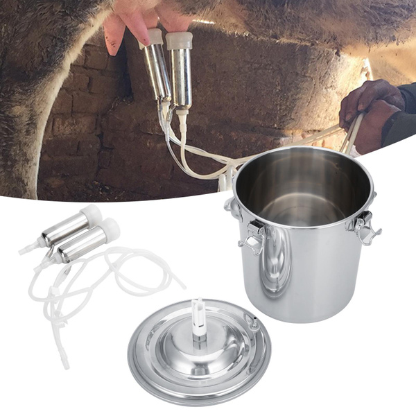 Electric Milking Machine Kit, 7L Portable Pulsating Stainless Steel ...