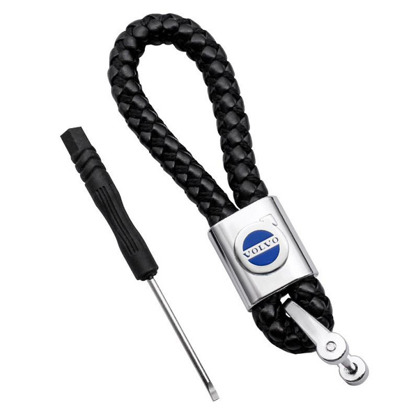 1pcs Car Logo Keychain Key Braided Leather Chain Key Rings for Volvo ...