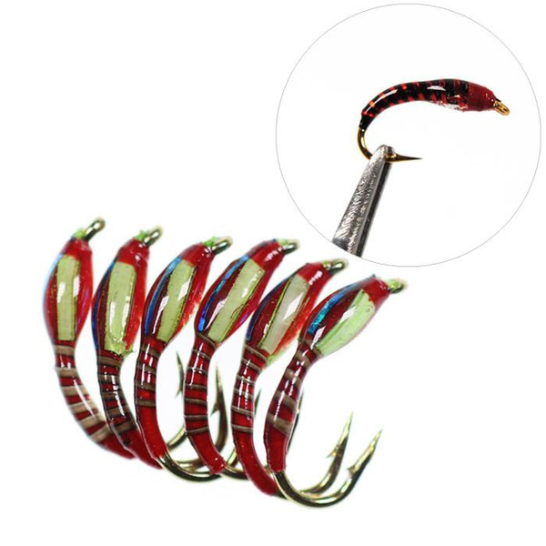 6/24Pcs/Lot Epoxy Nymph Flies Midge Hegene Buzzers Trout Fishing Bait ...