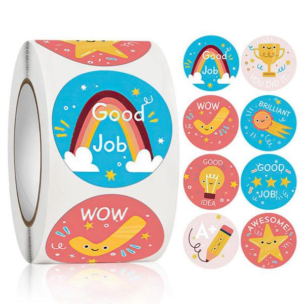 500Pcs/Roll Star Reward Stickers For Kids School Teacher Supplies For ...