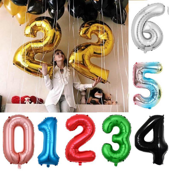 1pc Number Balloon 32inch Big Foil Helium Birthday Balloons, Wedding ...