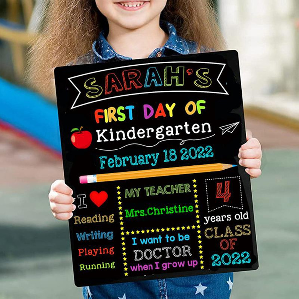 1Pc My First and Last Day of School Sign Chalkboard Reusable Double ...