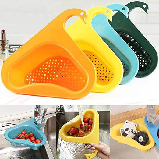 Sink Swan Drain Basket Household Punch-free Kitchen Vegetable Washing ...