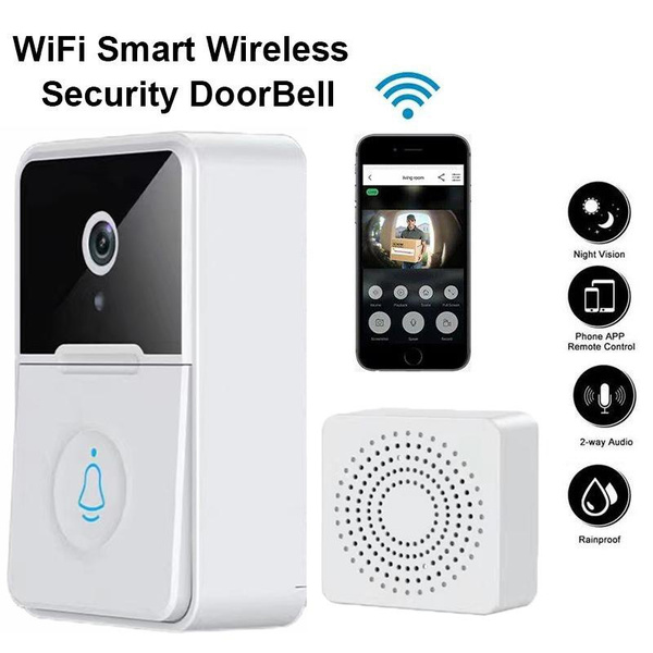 Wireless Doorbell WiFi Outdoor HD Camera Security Door Bell Night ...