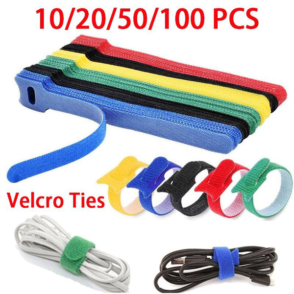 10/20/50/100PCS Releasable Cable Ties Colored Plastics Reusable Cable ...