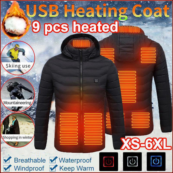 XS-6XL Large Size New Electric Heated Vest Jackets Men Women Sportswear ...