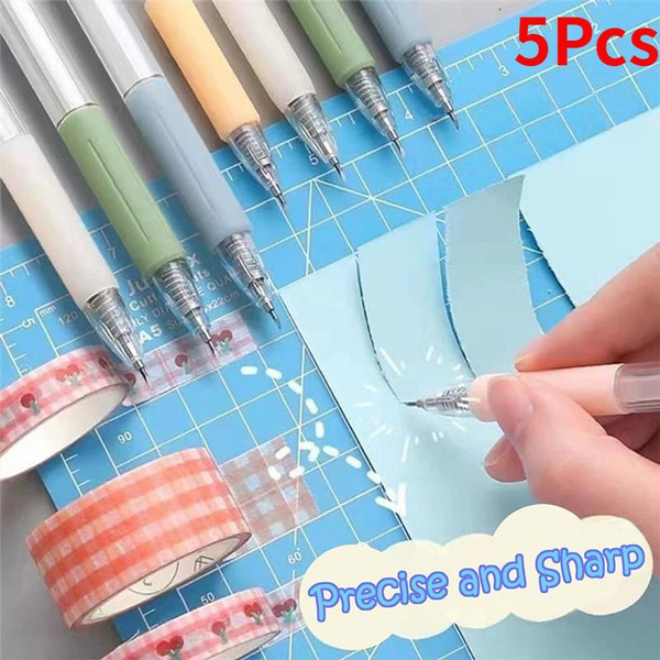 5Pcs/Set Art Utility Knife Pen Knife Cut Stickers Scrapbooking Cutting ...