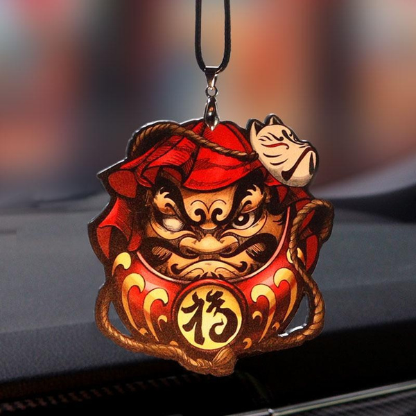 Noizzy JDM Angry Daruma Doll Car Auto Rearview Mirror Hanging Charm Dangling Ornament Pendant ...