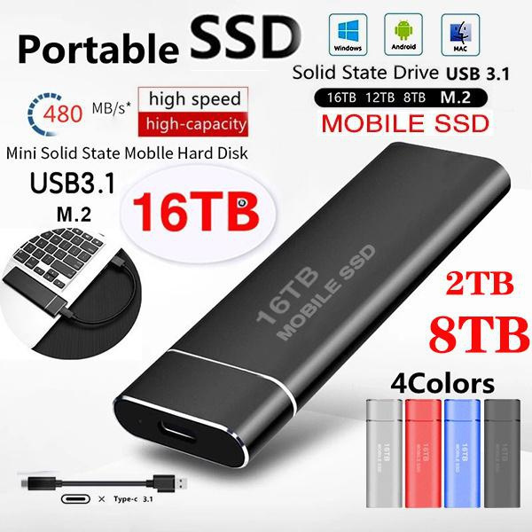 2TB/8TB/16TB High Speed Mobile External Hard Drive SSD USB3.1 External ...
